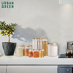 Glass Jar with Bamboo Lid, Glass Food Storage Jar with Airtight Lid, 6 pack of 26oz, Glass Food Storage Container with Bamboo Lid, Glass Pantry Jars, Glass Canisters with Lids for Kitchen Storage and Organization