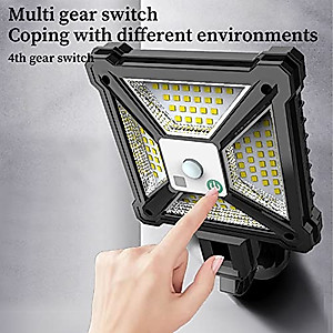 haozzaw Solar Outdoor Lights- Remote Control Motion Sensor Solar Powered Lights 88 LED / 3 Modes IP65 Waterproof Wall Security Lights for Fence Yard Garden Patio Front Door