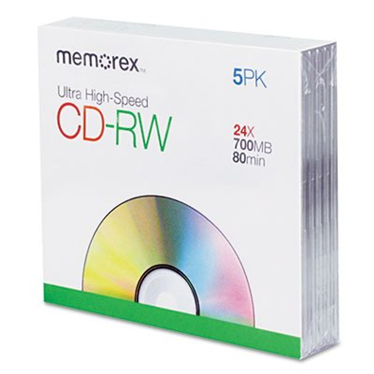 Memorex Ultra High Speed CD-RW 5 Pack - 24X