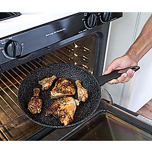 Zyliss Ultimate Non-Stick Frying Pan, 24cm/9.5in, Forged Aluminium, Black, 3X Layer Rockpearl Plus Non-Stick Technology, PFOA Free Suitable for All Hobs Including Induction