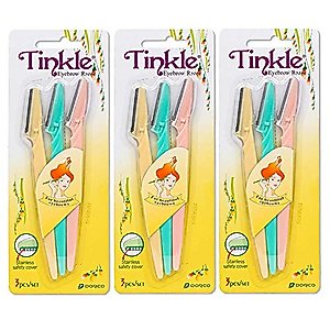 DORCO 3 pk (9 razors) Tinkle Dorco Eyebrow Razor (LI-0001-3B)