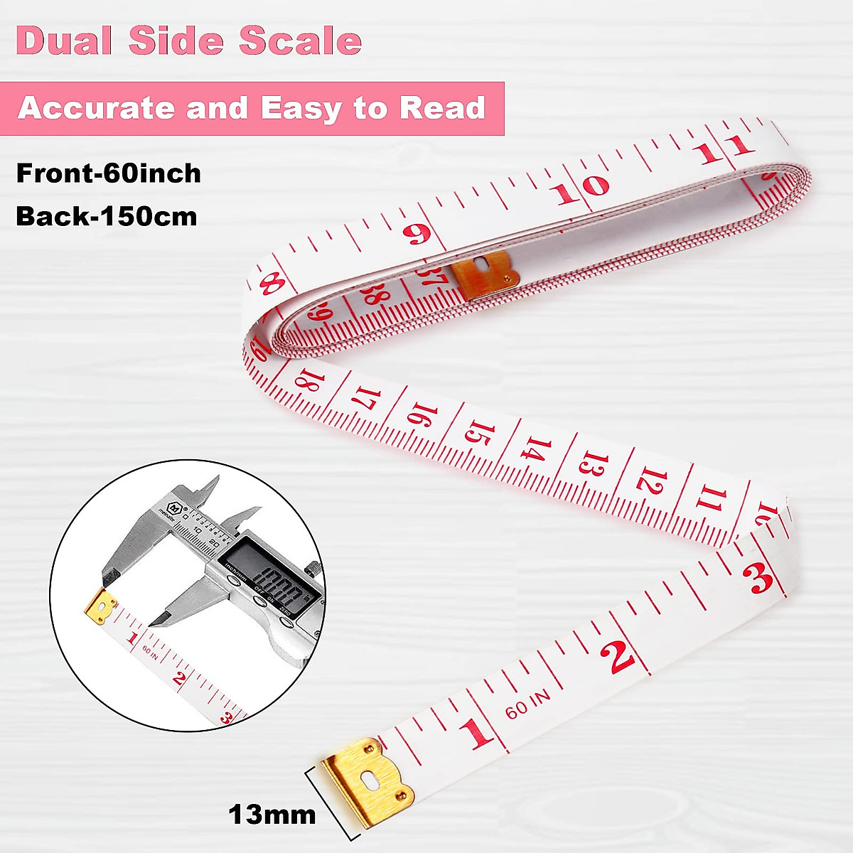 6 Packs Soft Body Tape Measure Measuring Tape for Body Double Scale Small Fabric Sewing Tailor Cloth Waist Pink Measuring Tape Measure for Body Measurements Weight Loss, 150cm/60inch
