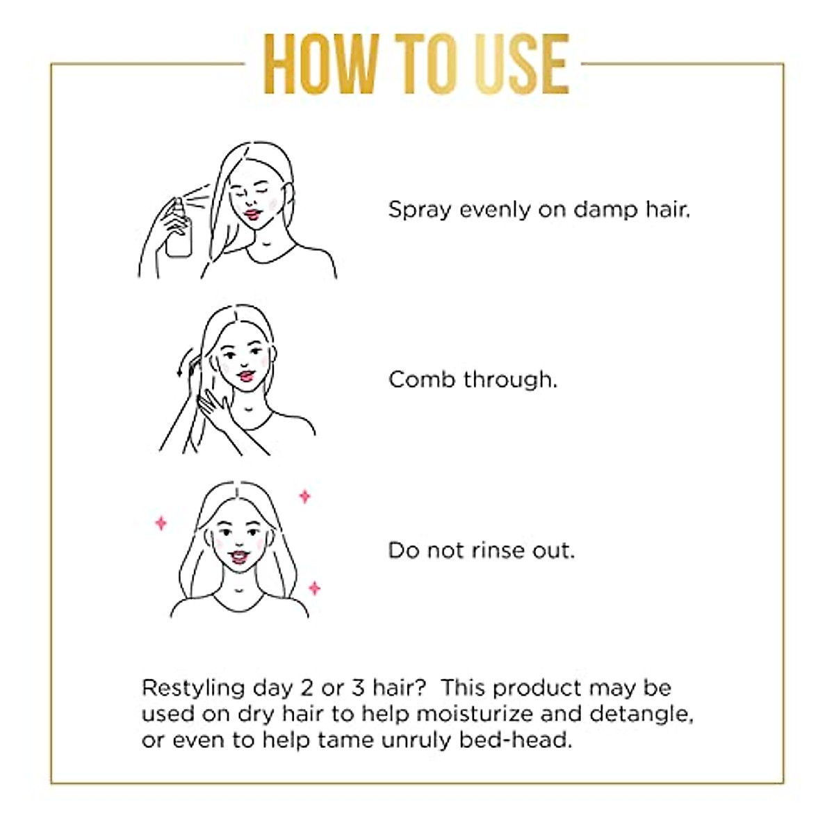 Pantene Conditioning Detangler Spray, Pro-V Repair & Protect, Nutrient Boost for Damaged Hair, Antioxidant Enriched, Leave-In Conditioner, Smooth & Shine, Sulfate-Free, 8.5 Fl Oz, 3 Pack