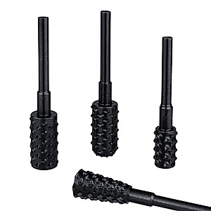 Mesee 10 Pieces Rotary File Rasp Set, 3mm(1/8") Round Shank Rotary Burrs Carbon Steel Carving File Rasp Twist Drill Bits Electric Ginder Rasp Accessory for Woodworking Drilling Engraving