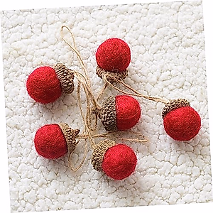 Artibetter 12pcs Felt Pine Cones Red Accessories Christmas Decor Dining Room Table Decor Winter Centerpieces for Table Christmas Pine Cone Ornaments Wool Felt Ball Ornaments Red DIY Pendant