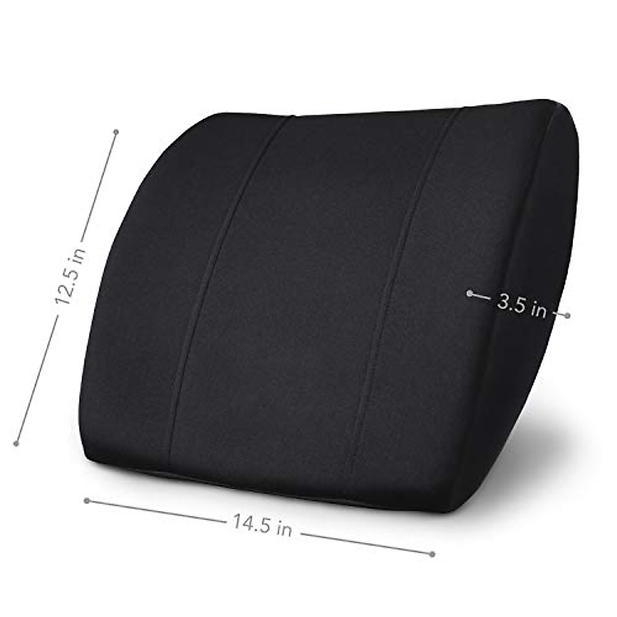 Pharmedoc Lumbar Support Pillow for Office Chair and Car Seat, Perfectly Balanced Memory Foam, Versatile Use Lower Back Cushion
