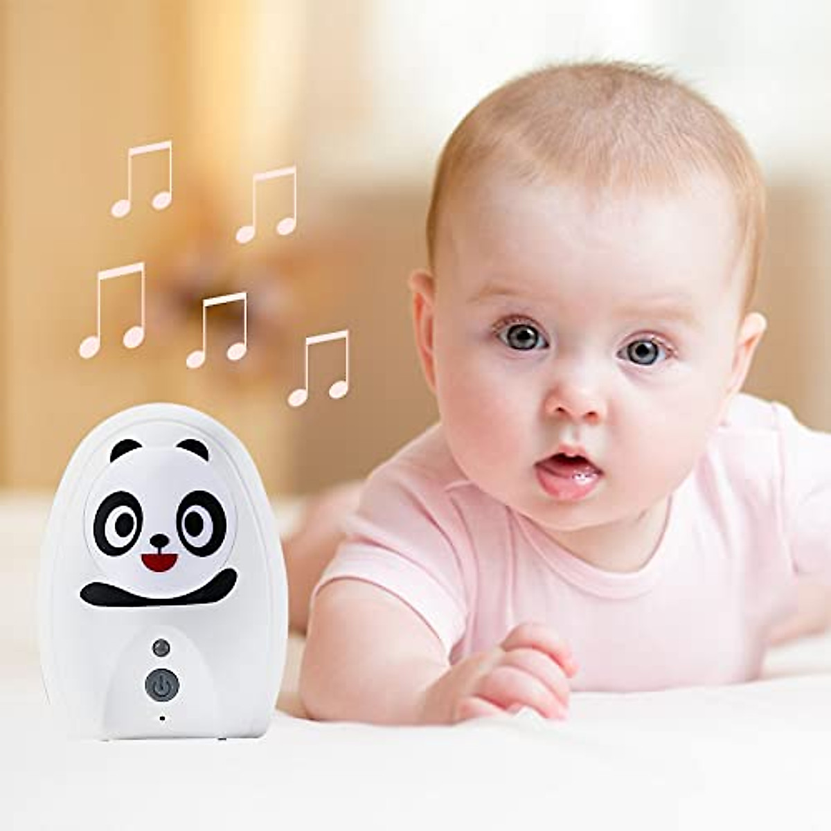 TimeFlys Audio Baby Monitor Twin Mustang Panda,Two-Way Talk,Long Range up to 1000 ft, Rechargeable Battery,Temperature Monitoring and Warning,Lullabies,Vibration,LCD Display,Night Light