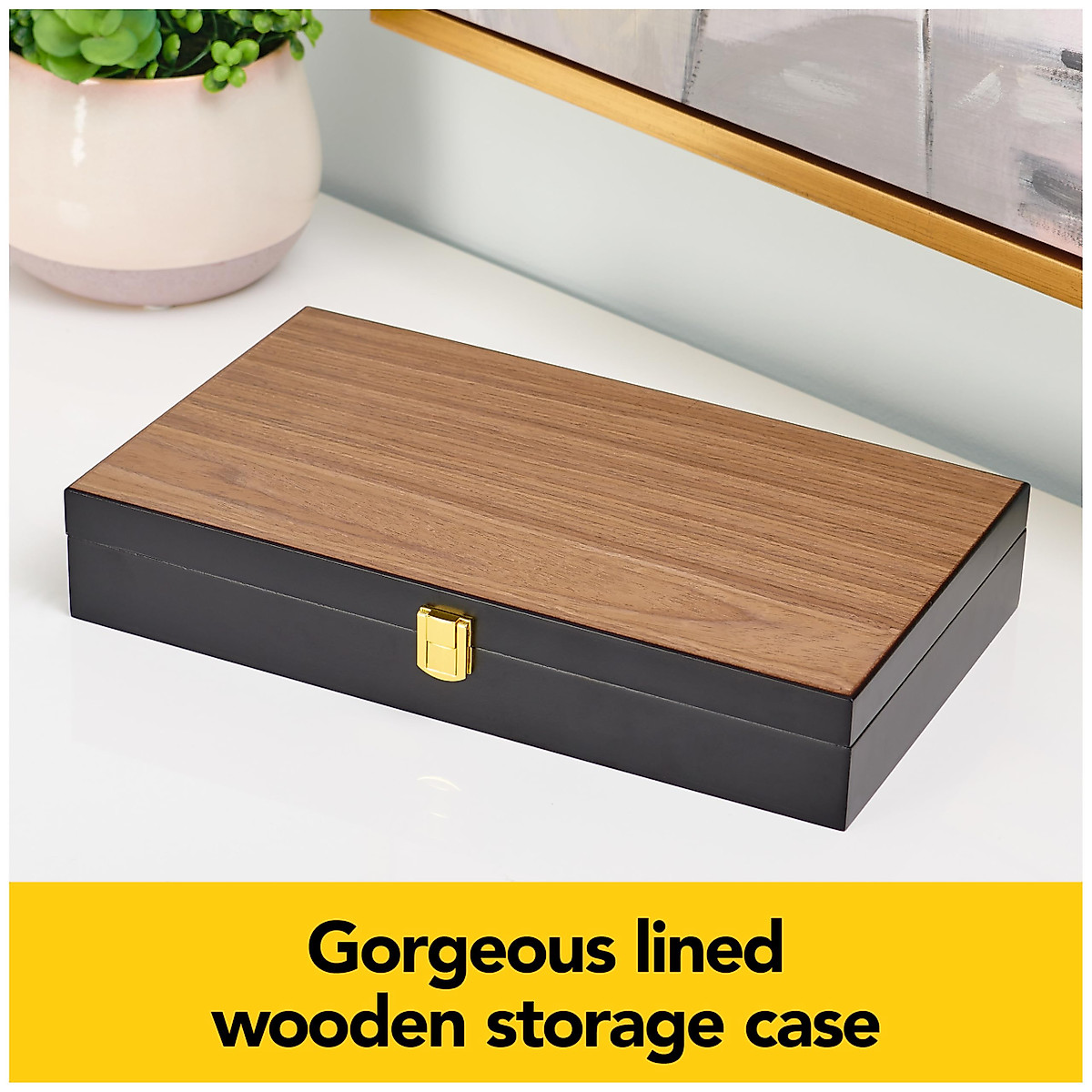 Spin Master Games Legacy Deluxe Mah Jong Classic Game with Two-Toned Tiles and Lined Wood Storage Case, Family Game for 4 Players Ages 8 and up