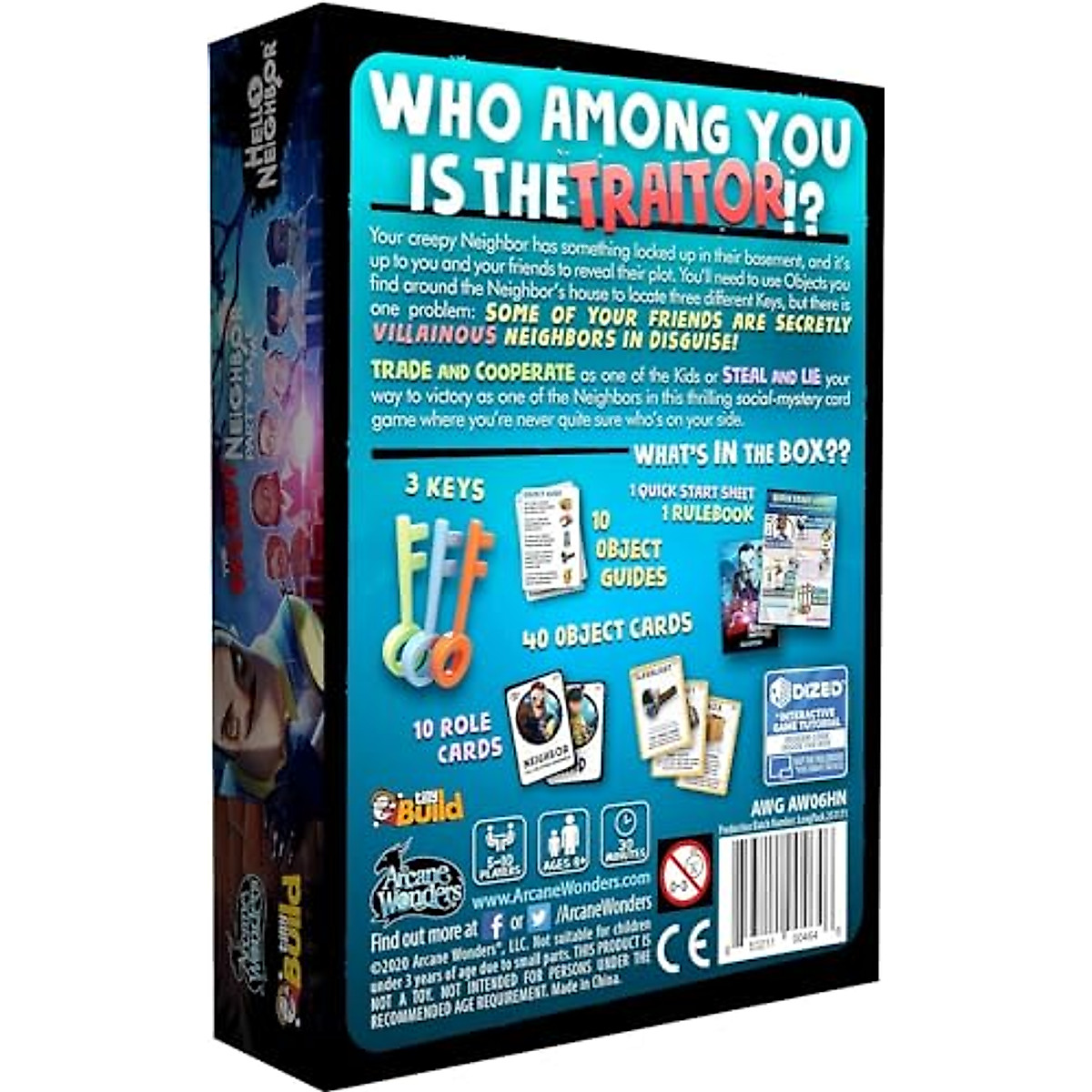 Arcane Wonders Hello Neighbor The Secret Neighbor Party Game , Blue