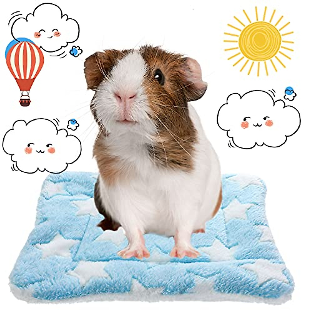 4 Pieces Rabbit Guinea Pig Bed Mats Soft Plush Bunny Pad Mats Small Animal Dog Cat Bed Dog Crate Kennel Pad Mat Hamster Cozy Dog Bed Mat for Small Animal (Big Twinkle, 10 x 11 Inch)