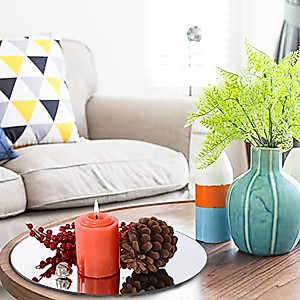 VASUHOME 10" Round Mirror Plates, Circle Mirror Centerpieces for Table Centerpieces & Wedding Party Christmas Decorations, Small Round Mirror Set for Wall, Set of 12, 2mm