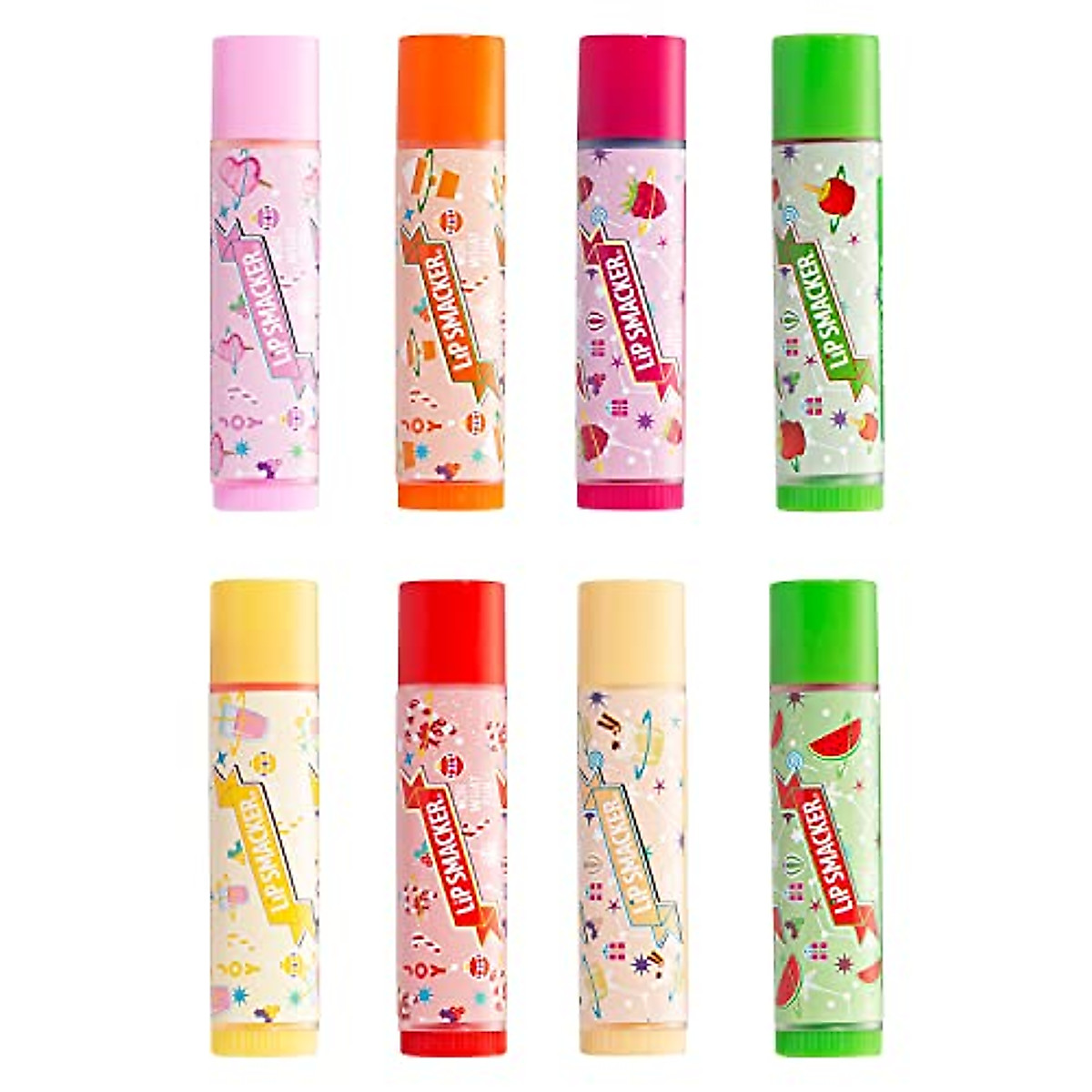 Lip Smacker Holiday Original & Best - 8 Moisturizing Lip Balms, Fun Assortment, Hydrating & Protecting - Vegan