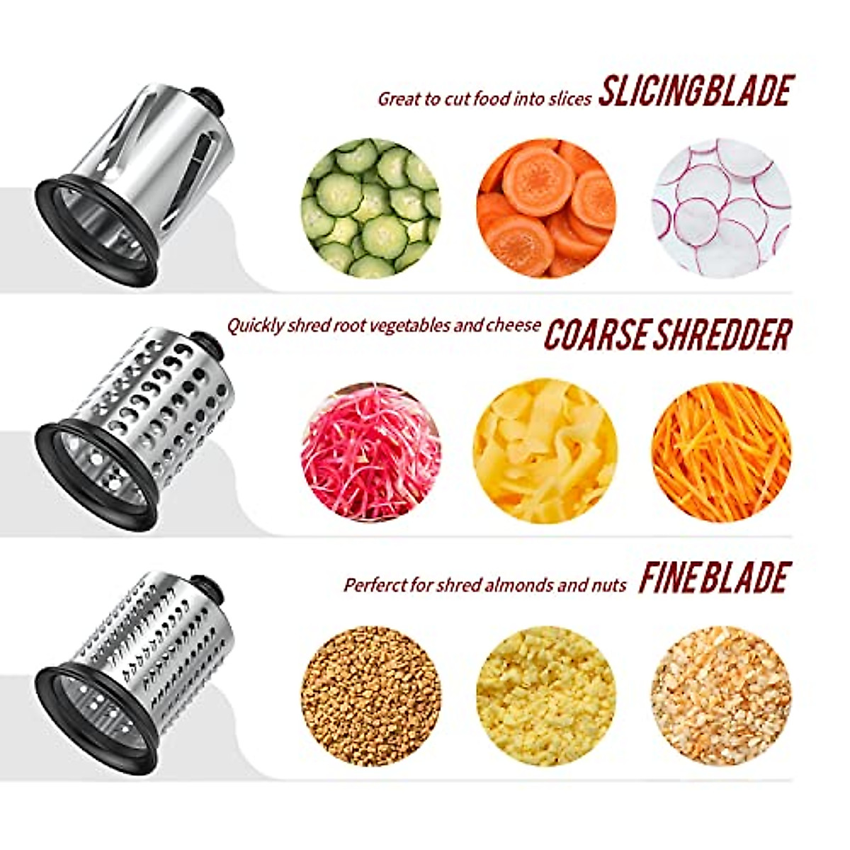 Slicer Shredder Attachment for KitchenAid Stand Mixers, Vegetable Slicer Attachment for Kitchenaid, Cheese Grater Attachment for KitchenAid by Gvode