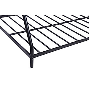 Olela Twin Over Full Metal Bunk Beds, Low Profile Bunk Beds Heavy Duty Steel Bed Frame with Safety Rail and Ladder for Boys Girls Adults Dormitory Bedroom,No Box Spring Needed (Black)