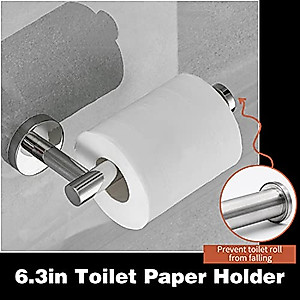 Bathroom Hardware Set, 5/10/20pcs Bathroom Hardware Set, Stainless Steel Bath Hardware Set Including 16" Hand Towel Bars, Toilet Paper Holders, 3 Multifunctional Robe Hooks (10pcs, Brushed Nickel)