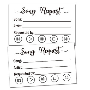 TENTADO 50 Song Request Cards for Wedding DJ, Prom, Party, Response Card, Plain RSVP kit for Wedding, Baby Bridal Shower, Birthday, Invitations, 3.5 X 2 inches