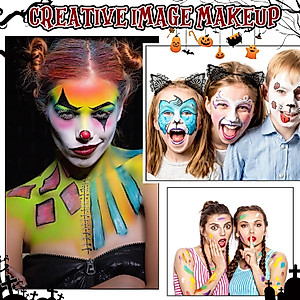 4 Colors Face Paint Kit, Sports Events Special Effects Makeup Kit， Eye Black Sticks Cream Blendable Body Paint Sticks for Softball Baseball Football Sports Halloween Cosplay Costume Makeup