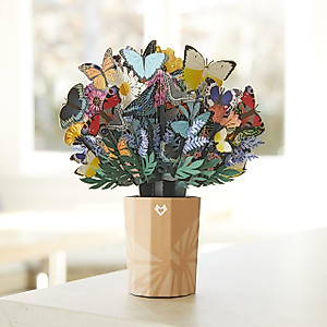 Lovepop Butterfly Paper Flower Bouquet, 3D Pop Up Paper Flowers, Birthday Pop Up Card, Card for Mom, Card for Wife, Anniversary Pop Up Card, 3D Paper Flower Bouquet