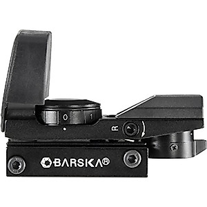 BARSKA AC11704 Multi-Reticle Electro Reflex Sight Green / Red Reticle with with Picatinny / Weaver Style Base, 1x33mm , Black