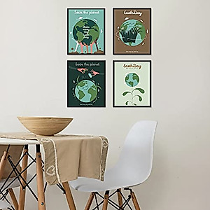 Save the Earth Art Poster | Environment Environmental Art Print Environmental Awareness for Kids, Save the Earth Print, Motivational Poster, Earth Day Print, Eco Activist Art (Save the Earth, 8X10inch Unframed)