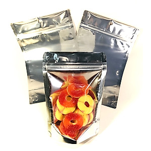 Smell Proof Resealable Mylar Storage Bags (50 Pack) Plus Sized 4.5" x 6.5" x 1.5" Inch Stand Up Pouch For Small Business. Includes 2 Large Bonus Bags. Food Grade. Heat Sealable With Iron. Roypack