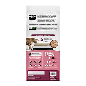 WORLD'S BEST CAT LITTER Good Habits Cat Attract Litter | Natural Plant-Based Attractant | Multicat Flushable Corn Litter | Unscented Odor Control | Low Tracking & Lightweight | Made in USA 8lb Bag