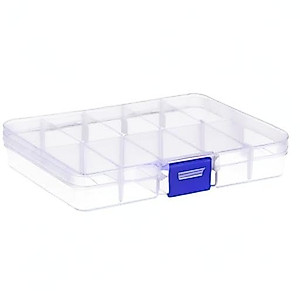 Craft County Plastic Bead Organizer – Clear – Customizable Compartments – Perfect for Organizing Small Items
