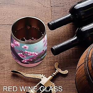 WYUSPGK 304 Stainless Steel Insulated Cup, Small Flowers Print Smooth Rim, Durable & Reusable - Perfect for Office, Home, And Travel