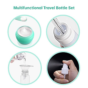 Benbilry 16 Pack Travel Bottles Set for Toiletries, TSA Approved Travel Size Containers Leak Proof Travel Accessories, Silicone Squeezable Shampoo and Conditioner Bottles, Perfect for Travel Business