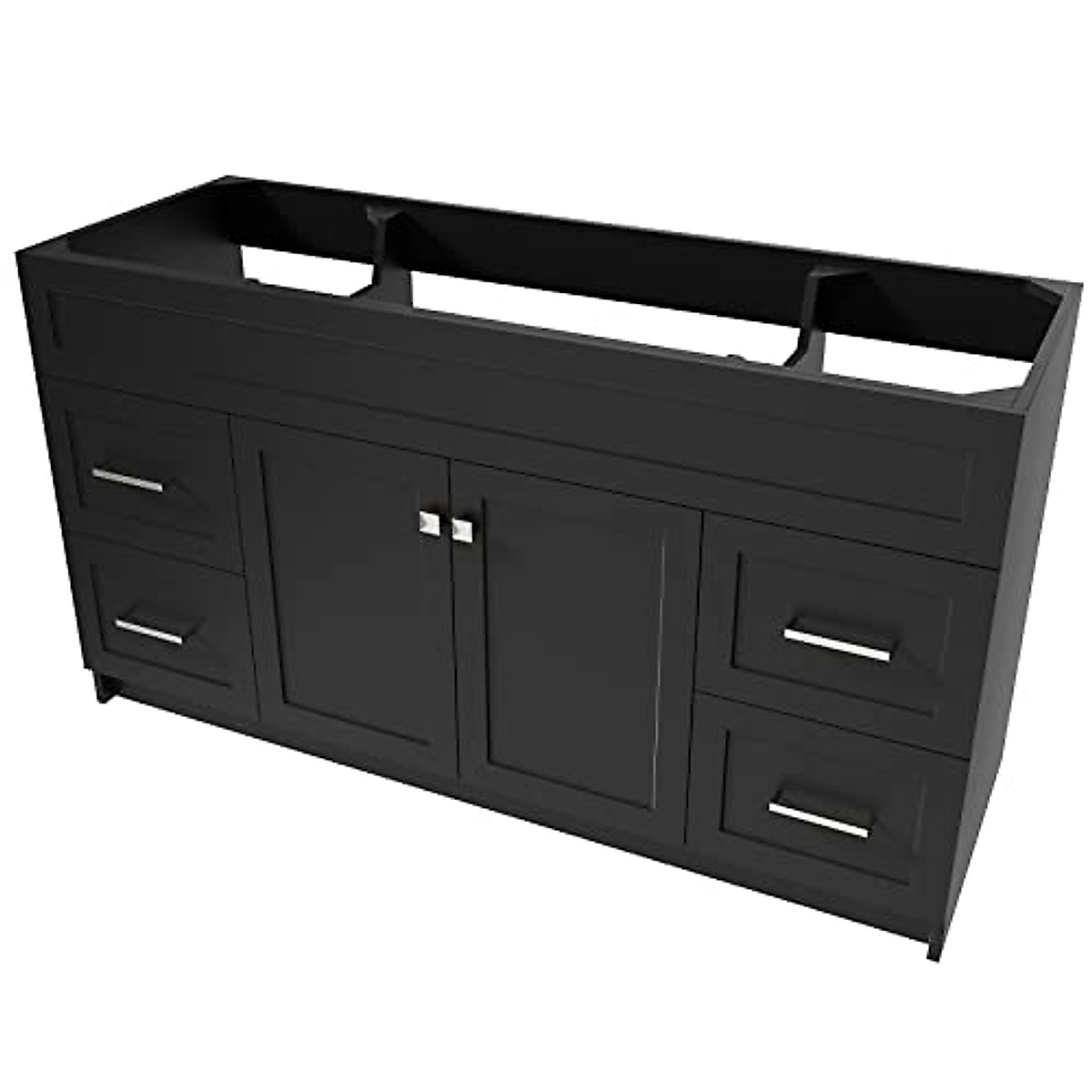 ARIEL Hamlet 60 in. Single Sink Base Cabinet in Black