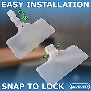 25 Clear Plastic Wire Shelf Label Holders for Adhesive Labels, Professional Display Retail Price Tag Ticket Hanger Clips, Snap On Pantry Sign Label Holder for Wire Shelves & Baskets (3" W x 1.25" H)