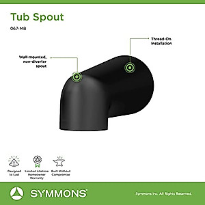 Symmons 067-MB Bathtub-faucets, Large, Matte Black