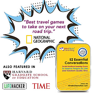 Mind Brain Emotion 52 Essential Conversations for Home, Therapy, Speech, School Classroom - Conversation Cards for Kids, Family, Teacher & Counselor to Build Growth Mindset & Communication Skills
