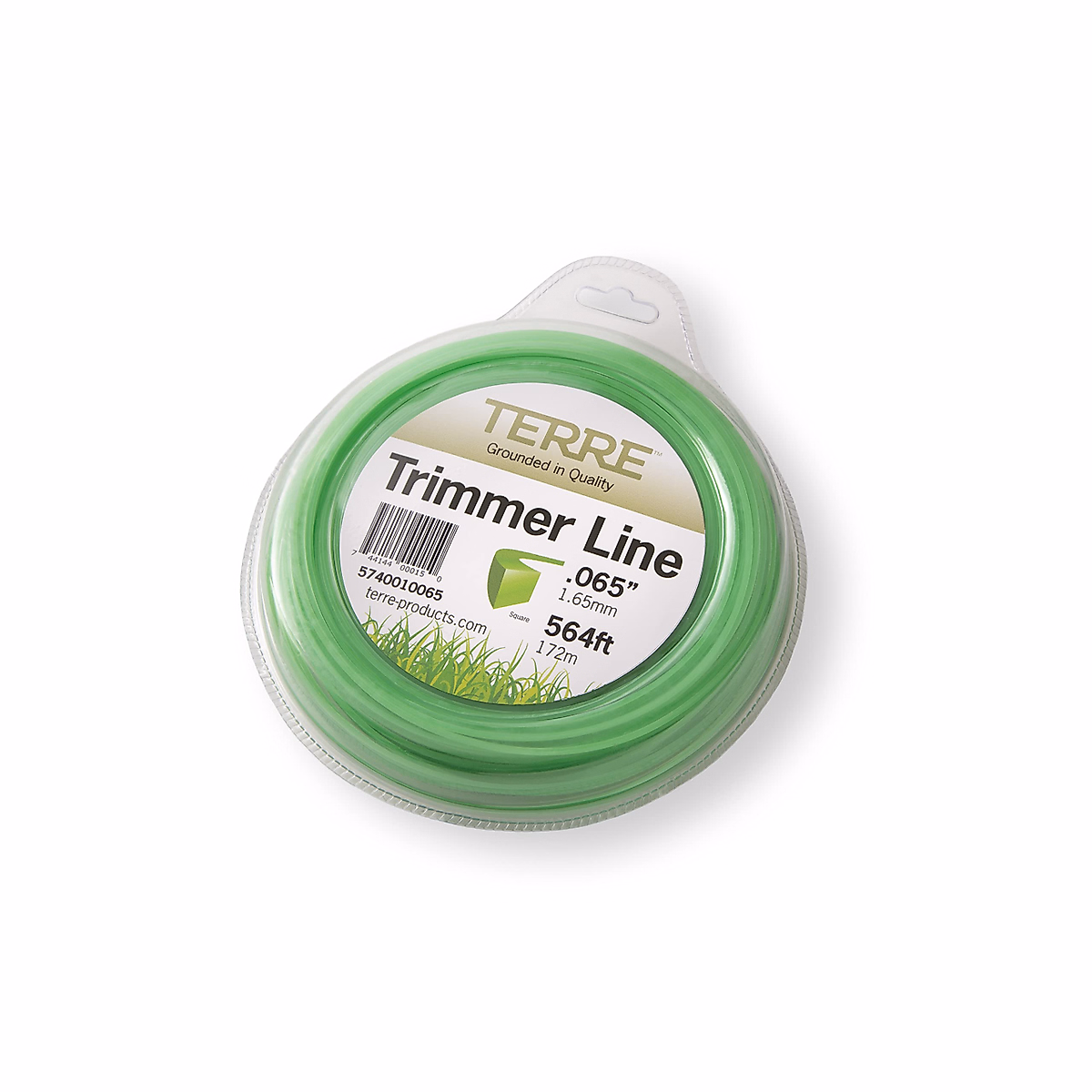 Terre Products - Residential Grade 065 Trimmer Line Square, 1 lb. Quality Weed Wacker String, Line Length 564 ft. or 172m, Weed Eater String Size .065 in. or 1.65mm