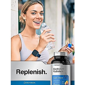 Horbäach Electrolyte Quick Chews | 180 Count | Fruit Punch Flavor | Vegetarian, Non-GMO & Gluten Free Hydration Supplement