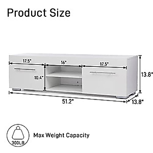 WXBDD 51Inch High Gloss TV Unit Cabinet Minimalist LED TV Stand Living Room Furniture TV Table Home Furnishings