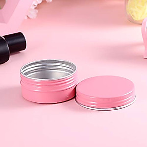 FALOME 12Pcs Aluminum Tin Jar Refillable Containers Cosmetic Small Tin Round Tin Container Bottle for Candle Lip Balm 50ml