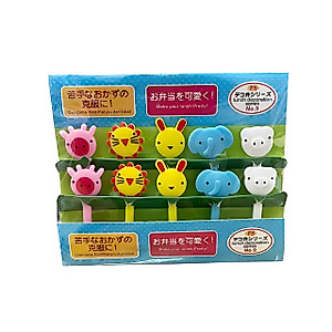 10pcs Lovely Animal Shaped Food Fruit Fork Picks for Kids, Dessert Forks Mini Cartoon Toothpick for Cake Dessert Pastry Party Supply