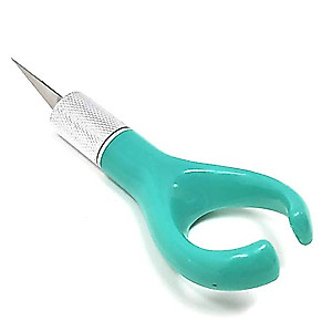 Excel Blades K71 Fingertip Craft Knife - 7 Inch Ergonomic Hobby Knife With Finger Loop - Crafting Supplies - Scrapbooking Knife and Cutting Tool For Precision Cutting and Trimming - Green Teal