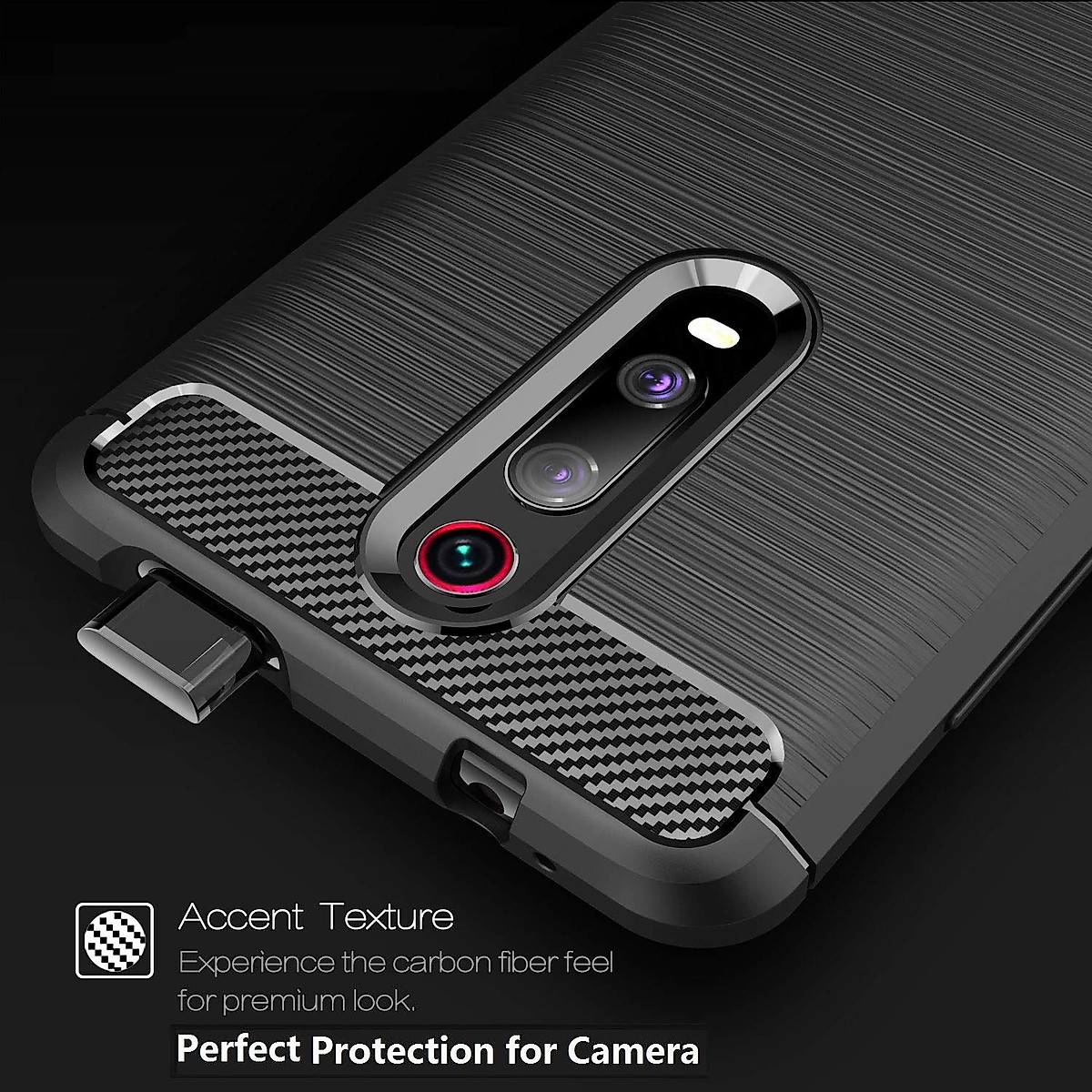 CruzerLite Case Compatible with Xiaomi Mi 9T Case, Compatible with Xiaomi Mi 9T Pro Case, Back Cover Anti-Scratch Shock Absorption Case for Xiaomi Mi 9T /9T Pro (Black)