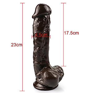 XINWIFD 9.05 inches Hidden Packing Silicone Suction Cup Realistic Classic Dick Wand with Strong Suction Cups for Men and Women or Men's and Women's Games-QF80