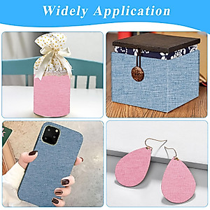 Boocalny 4 Rolls Book Cloth for Book Binding, 40 x 16 in Fabric Surface Paper Backed Book Cover, Weave Book 2 Colors Bookbinding Cloth for Adult DIY Book Scrapbooking, Album Cover （Pink and Blue）