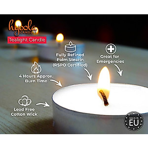 Hyoola Tea Lights Candles - 200 Bulk Candles Pack - Tea Candles Unscented- European Made Tealight Candles