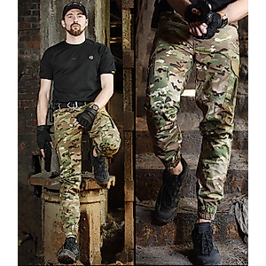 MEGE KNIGHT Men's Outdoor Hiking Pants, Tactical Pants Lightweight Casual Work Ripstop Cargo Pants for Men with Pockets MC