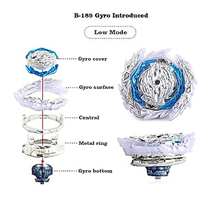 Battling Tops Burst Battle B-189 Guilty Longinus Kr MDS-2 Gyro Toys for Kids with B-184 Custom Bey Launcher