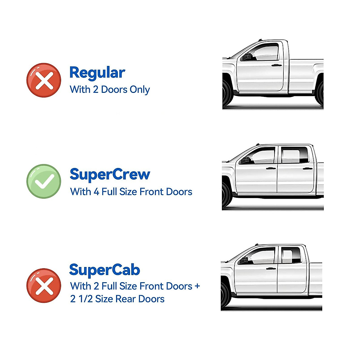 Window Visors Rain Guards for 1999-2016 Ford F250 F350 F450 F550 Super Duty, Window Wind Deflectors Vent Shades for 99-16 F-250 F-350 F-450 F-550 SuperCrew Cab