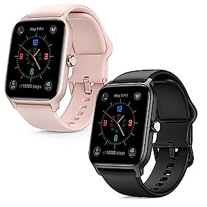 Quican Bluetooth Smart Watch for Men Women, iPhone Android Phone Compatible, Waterproof Fitness Tracker Smartwatch with Call and Text, Alexa Voice, Heart Rate, Blood Oxygen, Sleep Monitor 1.8 Inches