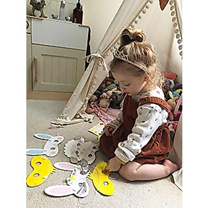 Talking Tables Easter Mask Making Craft Kit for Kids - Pack of 6 | Children Art Supplies, Fun Activities, Decorate for an Egg Hunt, Parade, Creative Gift (TSBUNNY-Masks)