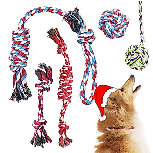 Pacific Pups Products for Dogs - Dog Toys for Aggressive Chewers, 11 Heavy Duty Dog Chew Toys for Aggressive Chewers, Cotton Puppy Chew Toys for Teething, Dogs Toys, Benefits Non-Profit Dog Rescue