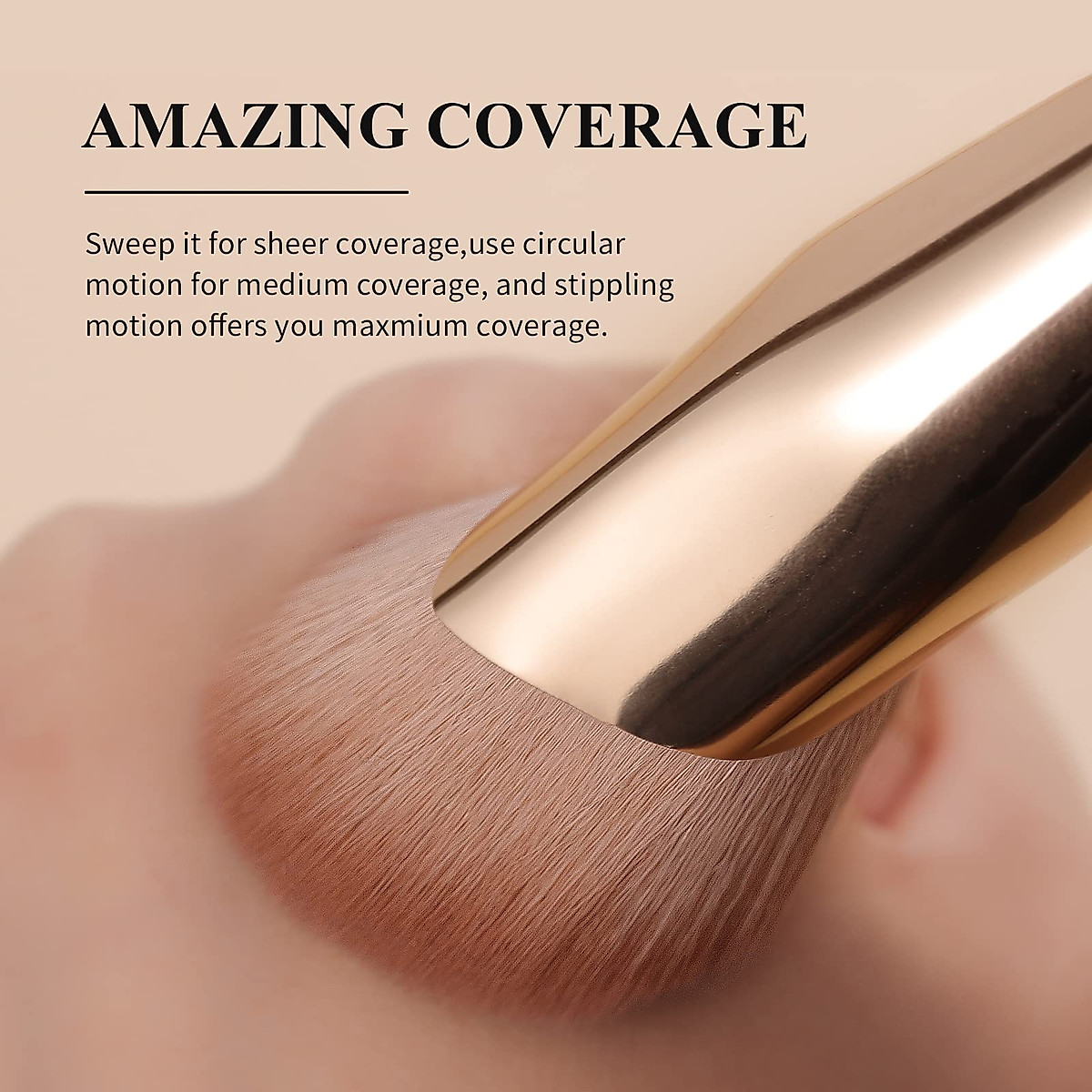 Bethy Beauty Angled Liquid Foundation Brush for Makeup,Large Powder Brush for Face,Best Angled Flat Concealer Brush Under Eye (Foundation Brush)